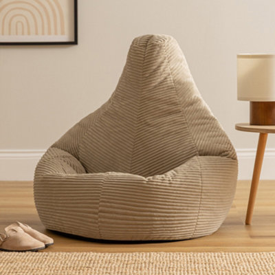 icon Dalton Corduroy Bean Bag Chair Natural Recliner Bean Bags | DIY at B&Q