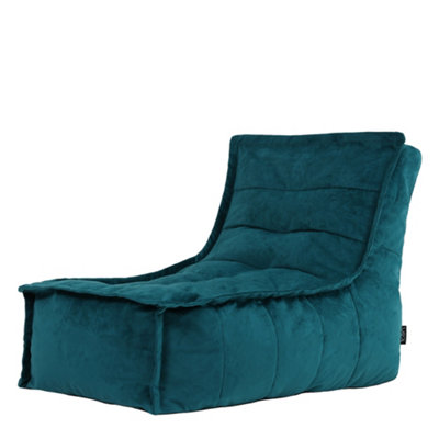 icon Dolce Lounger Bean Bag Teal Green Velvet Bean Bag Chair | DIY at B&Q