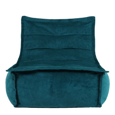 icon Dolce Lounger Bean Bag Teal Green Velvet Bean Bag Chair | DIY at B&Q