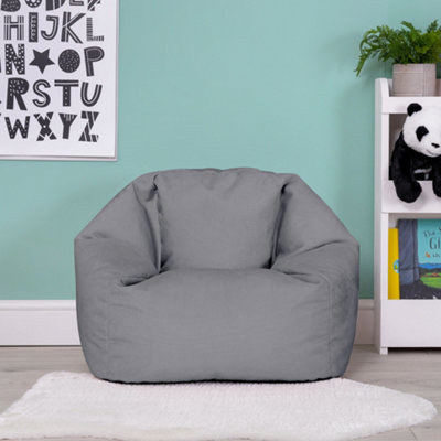 icon Kids Aurora Velvet Bean Bag Chair Charcoal Grey Childrens Bean ...