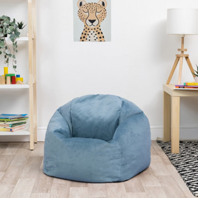 icon Kids Aurora Velvet Bean Bag Chair Mineral Blue Childrens Bean Bags ...