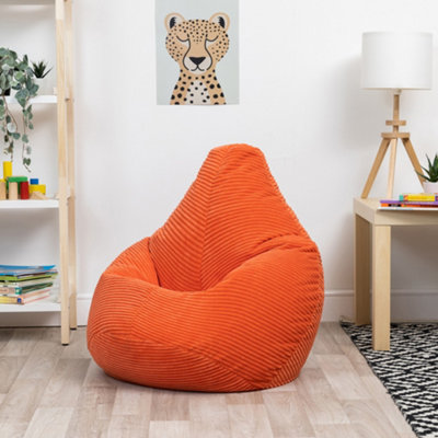 icon Kids Dalton Corduroy Bean Bag Chair Orange Childrens Bean Bags ...