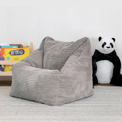 icon Kids Morgan Corduroy Armchair Bean Bag Grey Childrens Bean Bags ...