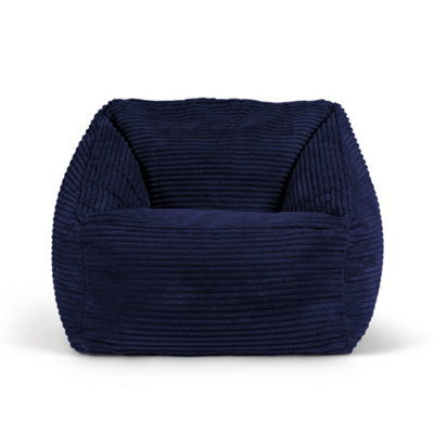 icon Kids Morgan Corduroy Armchair Bean Bag Navy Blue Childrens Bean ...