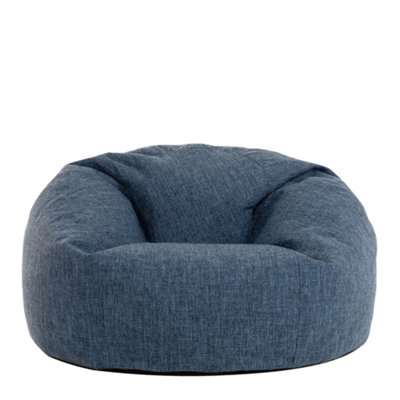 icon Lina Classic Woven Bean Bag Chair Navy Blue | DIY at B&Q