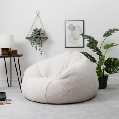 icon Sherpa Riviera Bean Bag Chair Natural Berber Boucle Bean Bags