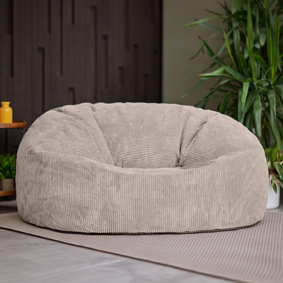 icon Soul Giant Corduroy Bean Bag Natural 2-Seater Bean Bag Chair