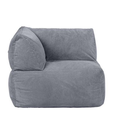 icon Tetra Charcoal Grey Corduory Floor Sofa Bean Bag Corner Section ...