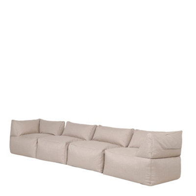 icon Tetra Indoor Outdoor Modular Bean Bag Beige Floor Corner Sofa ...