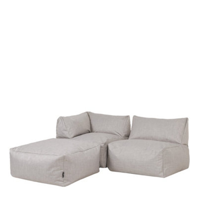 icon Tetra Indoor Outdoor Modular Bean Bag Grey Floor Corner Sofa ...