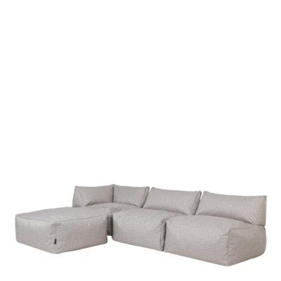 icon Tetra Indoor Outdoor Modular Bean Bag Grey Floor Corner Sofa ...