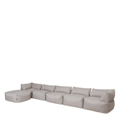 icon Tetra Indoor Outdoor Modular Bean Bag Grey Floor Corner Sofa ...