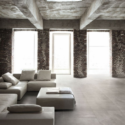 Iconic Dove Grey Matt Stone Effect Porcelain Tile 30 x 60cm