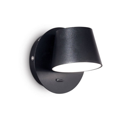 Ideal Lux Gim LED Light Dome Wall Light Black