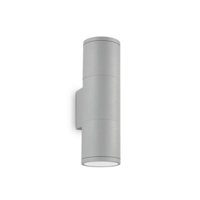 Ideal Lux Gun 2 Light Outdoor Wall Light Grey IP44