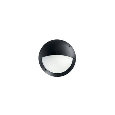 Ideal Lux Maddi 1 Light Half Diffuser Outdoor Flush Wall Light Black ...