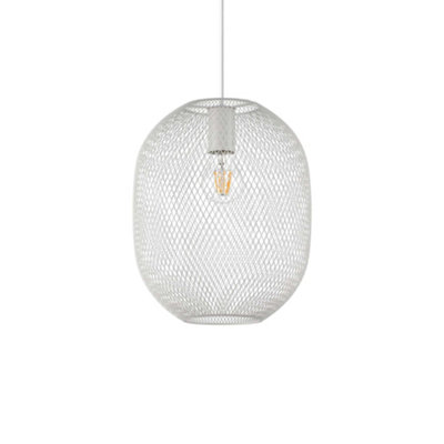Ideal Lux Net Wire Frame 24cm Pendant Ceiling Light White