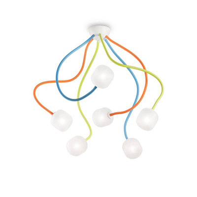 Ideal Lux Octopus 6 Light Multi Arm Ceiling Light Multicolor