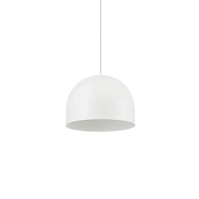 Ideal Lux Tall 1 Light Dome Ceiling Pendant Light White