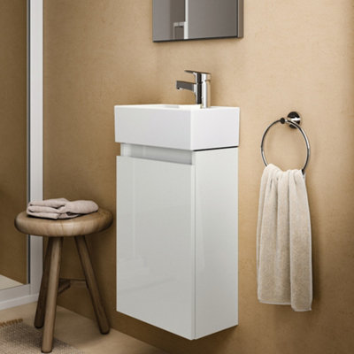 Ideal Standard Eurovit + 350mm Wall Mounted Cloakroom Vanity Unit in ...