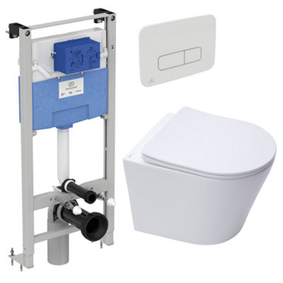 Ideal Standard WC Pack Freestanding Prosys Frame + Rimless SAT Toilet ...