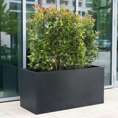 IDEALIST™ 100cm Long Trough Planter, Dark Grey Reinforced Stone ...