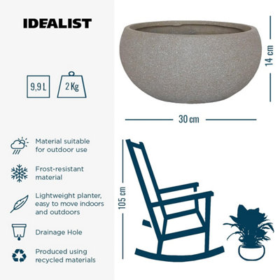 IDEALIST™ 11.8 Inch Bowl Planter, Large Bonsai Pot, Sandy Reinforced ...