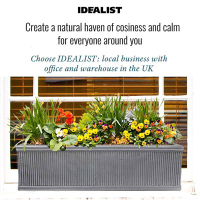 IDEALIST™ 2x70cm Reinforced Stone Window Box Set, Vintage Grey Slate ...
