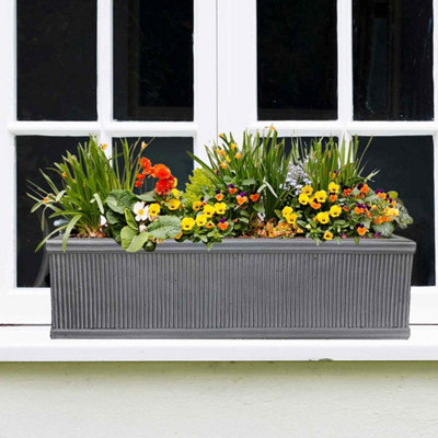 IDEALIST™ 2x70cm Reinforced Stone Window Box Set, Vintage Grey Slate ...