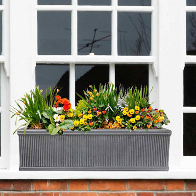 IDEALIST™ 2x70cm Reinforced Stone Window Box Set, Vintage Grey Slate ...