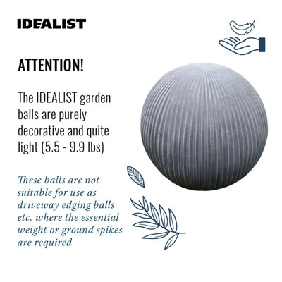 IDEALIST™ 40cm Fluted Grey Reinforced Stone Outdoor Concrete Effect ...