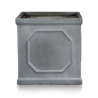 IDEALIST™ 45cm Large Square Planter for Trees, Grey Reinforced Stone ...