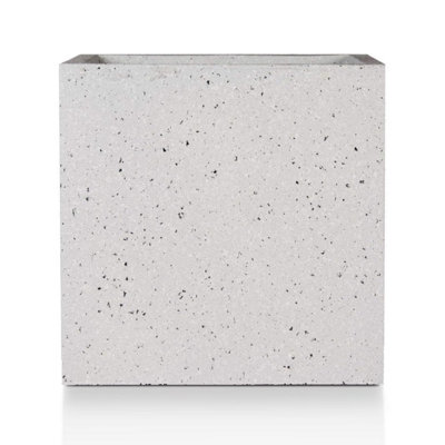 IDEALIST™ 50cm Large Square Planter for Trees, Grey Marble Effect ...