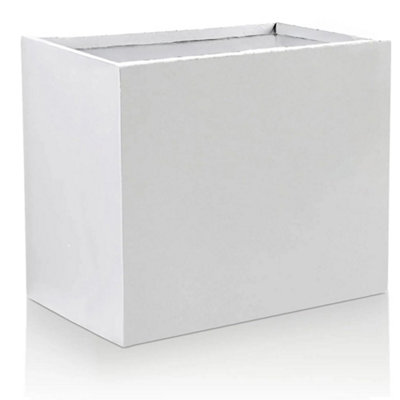 IDEALIST™ 50cm Tall Trough Garden Planter, White Reinforced Stone ...