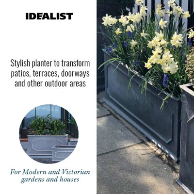 IDEALIST™ 50cm Window Box Chelsea Planter, Slate Effect Windowsill ...