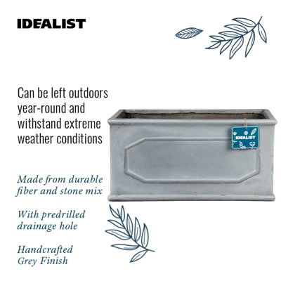 IDEALIST™ 50cm Window Box Chelsea Planter, Slate Effect Windowsill ...