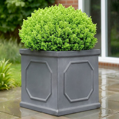 IDEALIST™ 55cm Large Square Planter for Trees, Faux Lead Chelsea Flower ...