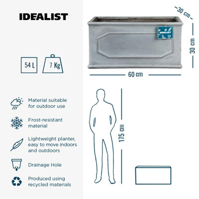 IDEALIST™ 60cm Chelsea Trough, Vintage Slate Effect Rectangular ...