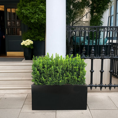 IDEALIST™ 60cm Trough Garden Planter, Black Reinforced Stone ...