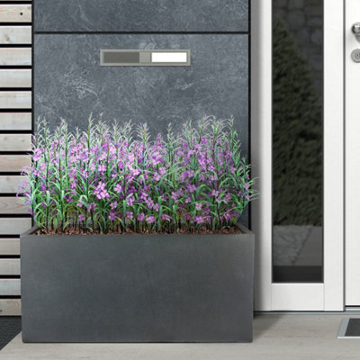 IDEALIST™ 60cm Trough Planter, Dark Grey Reinforced Stone Rectangular ...