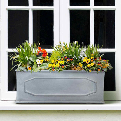 IDEALIST 60cm Window Box Chelsea Planter, Slate Effect Windowsill ...