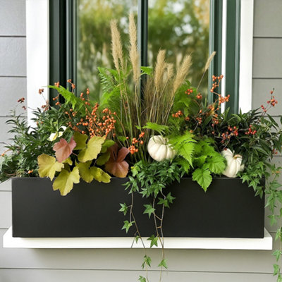 IDEALIST™ 60cm Window Box Garden Planter, Black Reinforced Stone ...