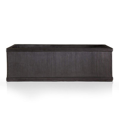 IDEALIST™ 80cm Planter, Garden Trough, Vintage Slate Effect Rectangular ...