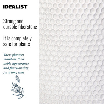 IDEALIST™ (Dia) 14.2 Inch White Reinforced Stone Flower Pot, Bowl ...