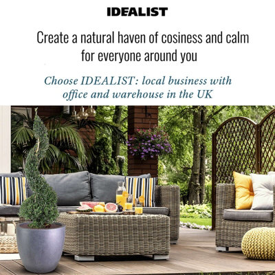 IDEALIST™ (Dia) 45cm Plant Pot, Dark Grey Reinforced Stone Garden ...
