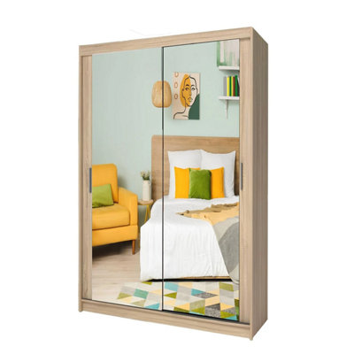 IE Milan Sliding Mirror Door Wardrobe with Drawers & Shelves - Sliding ...
