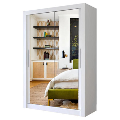 IE Milan Sliding Mirror Door Wardrobe with Drawers & Shelves - Sliding ...