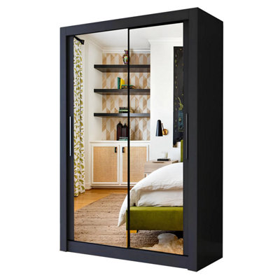 IE Milan Sliding Mirror Door Wardrobe with Drawers & Shelves - Sliding ...