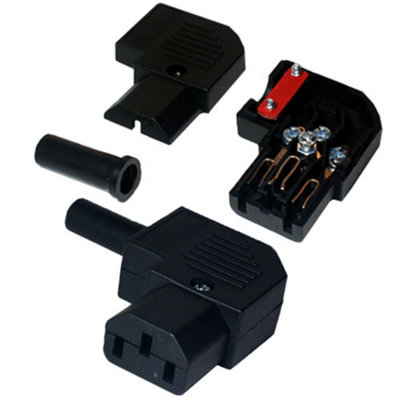 IEC Female C13 Side Exit Right Angled 10A Connector Plug Kettle Socket ...