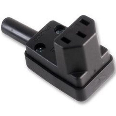 IEC FEMALE C13 VERTICAL RIGHT ANGLED 10A CONNECTOR PLUG KETTLE SOCKET ...